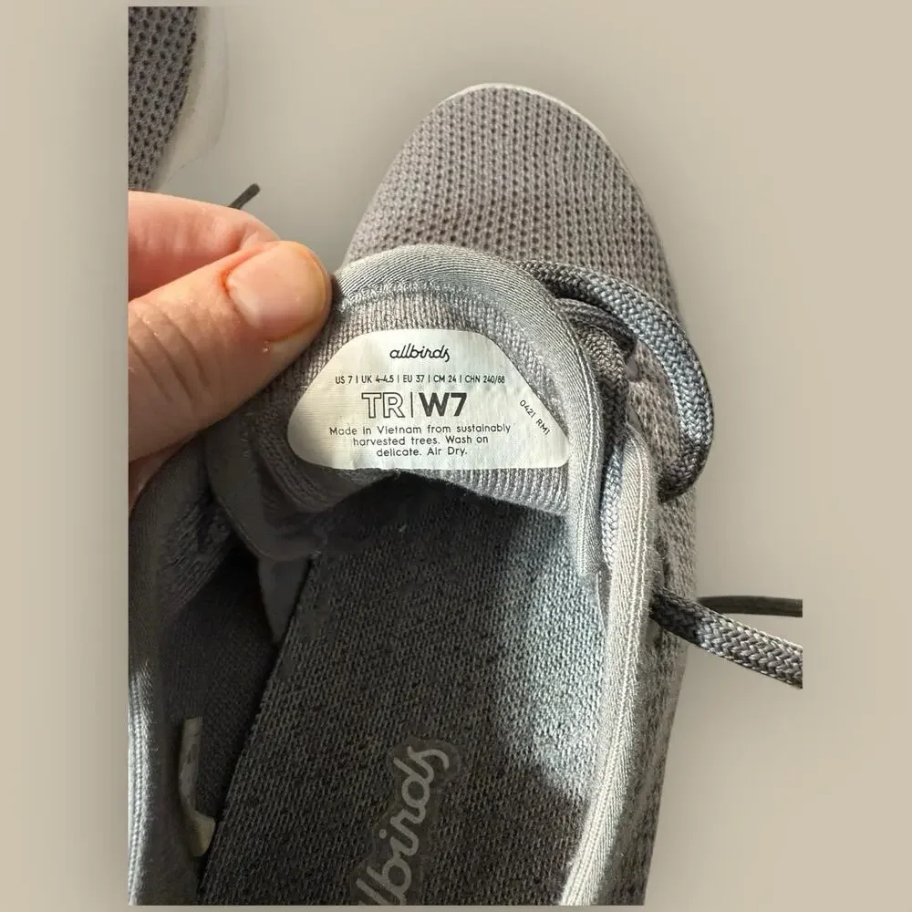 allbirds | Shoes | Allbirds Tr Tree Runners Sneakers Womens 7 Gray Lace ...